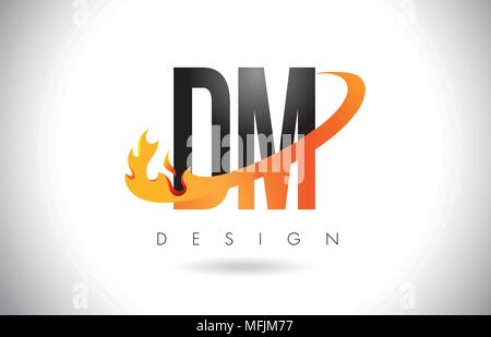 DM Logo design vector. Swoosh letter DM logo design Stock Vector Image ...