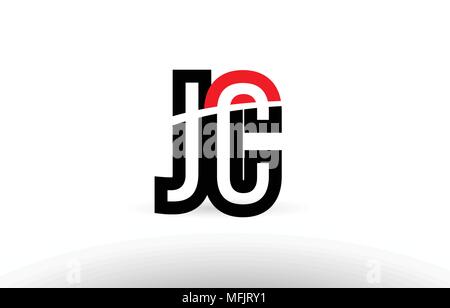 red white alphabet letter JC J C combination for company logo. Suitable ...