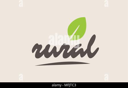 Rural hand written word text for typography design in green color with ...