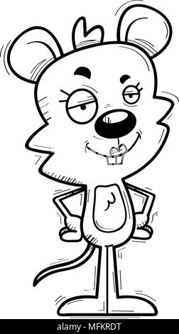 A cartoon illustration of a female mouse looking angry and pointing ...