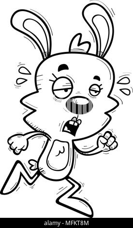 A cartoon illustration of a bunny running and looking exhausted Stock ...