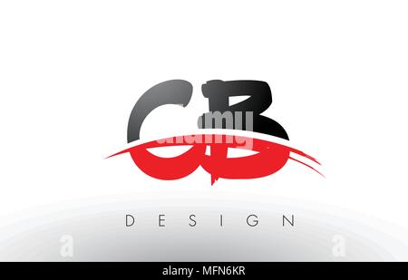 Red CB Brush Letter Logo Design. Artistic Handwritten Brush Letters ...
