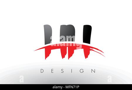 Red HH Brush Letter Logo Design. Artistic Handwritten Brush Letters ...