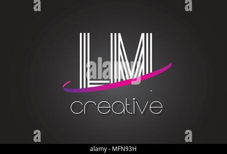 LM Logo design vector. Swoosh letter LM logo design. Initial LM letter ...