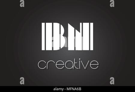 BN Letter Logo With Black Lines Design. Line Letter Symbol Vector ...