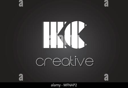 KC K C Letter Modern Logo Design with Swoosh Cutting the Middle Letters ...