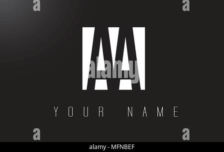 Letters AA Logo with black and white negative space design. Letters A ...