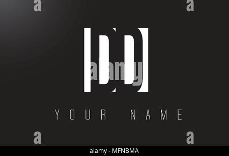 DD D D Creative Modern Black Letters Logo Design with Brush Swoosh ...