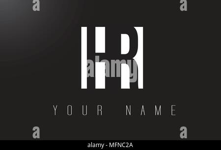 HR letters Logo with negative space design. Vector illustration with ...