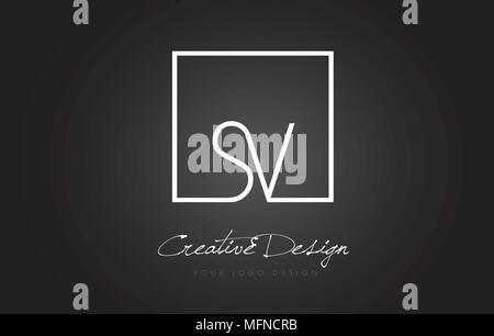 SV Square Framed Letter Logo Design Vector with Purple Blue Colors ...