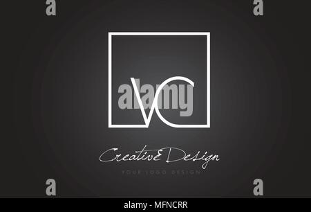 VC Square Framed Letter Logo Design Vector with Purple Blue Colors ...