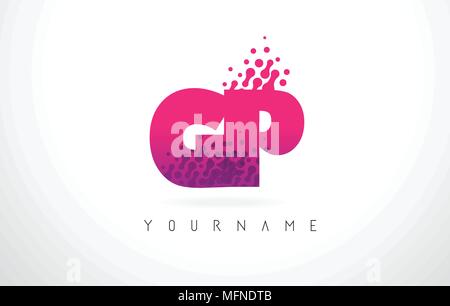 GP G P Dots Letter Logo with Purple Pink Magenta Bubbles Texture Vector ...