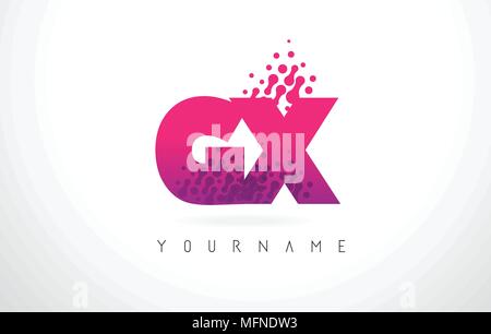 GX G X Purple Letter Logo Design with Creative Liquid Effect Flowing ...
