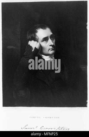 Samuel Crompton (1753-1827) English inventor. His spinning mule of 1779 ...