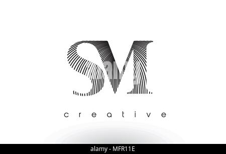SM Logo Design With Multiple Lines. Artistic Elegant Purple Blue Lines ...