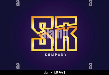gold golden SR combination alphabet bold letter logo with dots. Joined ...
