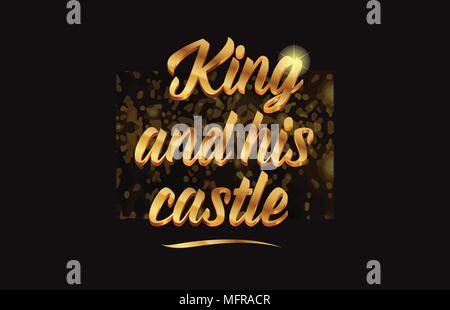 king gold word text with sparkle and glitter background suitable for ...