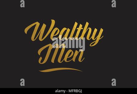 wealthy hand written word text for typography design in orange blue ...