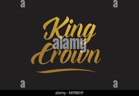 king hand written word text for typography design in black and white ...