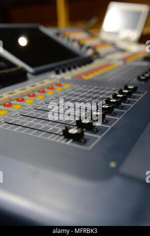 Close Ups of professional music mixing desks Stock Photo - Alamy