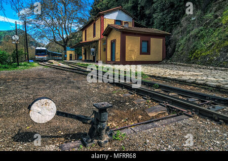 Zachlorou, Peloponnese / Greece The "Odontotos" rack railway train ...