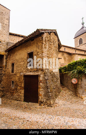Church of Perouges, France, a medieval walled town, a popular touristic ...