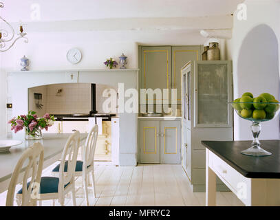 Traditional country kitchen painted units stainless steel range cooker ...