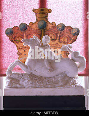 Marble figure of roman Hippocampus; interiors detail Stock Photo - Alamy