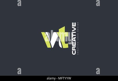 joint joined letter combination vt v t alphabet green blue blackground ...