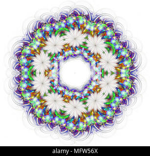 3D rendering of a purple kaleidoscopic pattern with a black circular ...