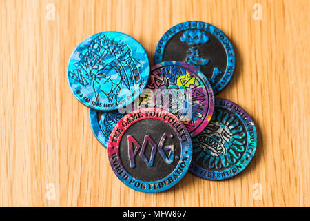World Pog Federation Slamers. Plastic round Pogs.1990s game for ...