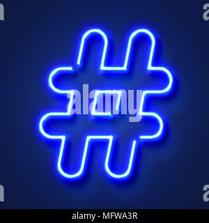 Letter I realistic glowing blue neon letter against a blue background ...