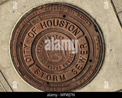 Houston, Texas manhole cover Stock Photo - Alamy
