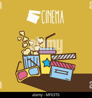 Cute cinema cartoons concept cinema cartoon Stock Vector Image & Art ...