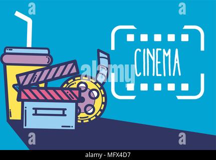 Cute cinema cartoons concept cinema cartoon Stock Vector Image & Art ...
