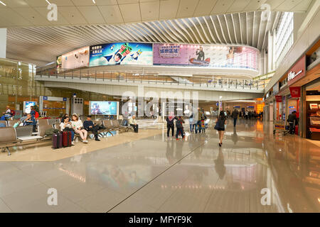 HONG KONG - DECEMBER 24, 2015: interior of Hong Kong Airport. Hong Kong ...