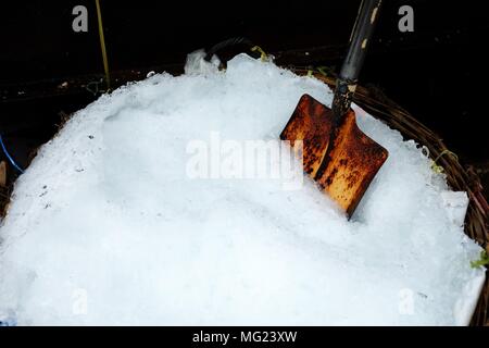 frozen ice blue crushed ice cubes Stock Photo - Alamy
