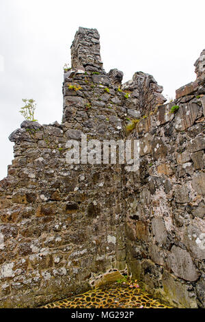 Close view of the Dunluce Castle, a medieval castle in Northern Ireland ...