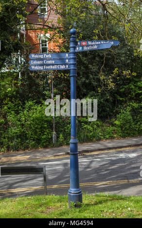 Direction sign to attractions, amenities and facilites in Woking ...