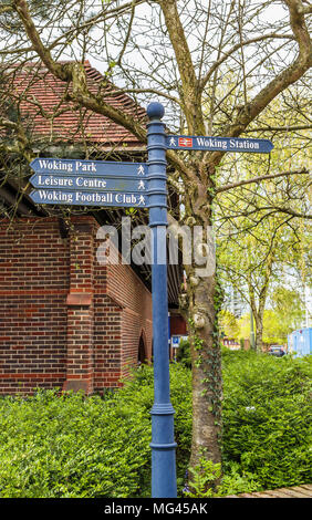 Direction sign to attractions, amenities and facilites in Woking ...
