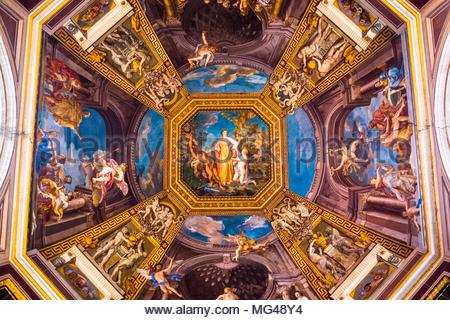 The ceiling of the Sala Delle Muse Room of the Muses Vatican Museum Stock Photo - Alamy