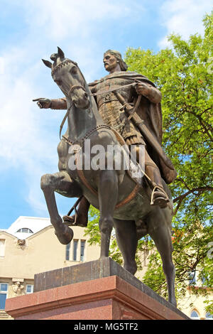 King Danylo Galytsjkyj monument in Lviv, Ukraine. Lviv is a city in ...