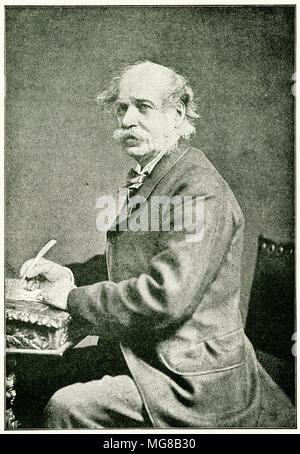 Engraving of Sir Henry Rawlinson copying the inscription of the ...