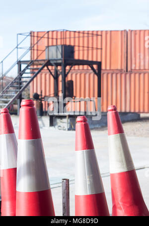 Firefighters with traffic cones Stock Photo - Alamy