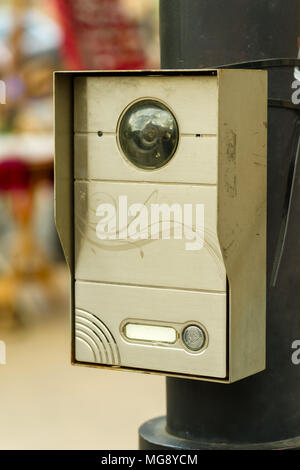 Parking lot intercom system for access to a car park. The communication ...