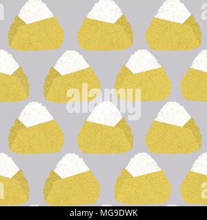 Onigiri pattern. Japanese sticky rice ball. Seamless pattern. Asian ...
