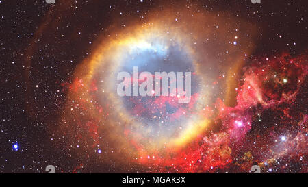 Nebula and galaxies in dark space. Elements of this image furnished by ...