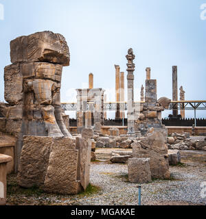 Palace of 100 Columns, ancient Persian city of Persepolis, UNESCO Stock ...