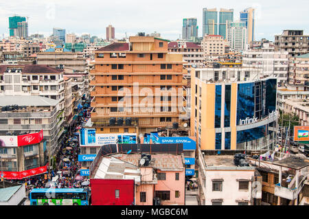 Aerial view of Kariakoo and CBD looking northeast from Kariakoo, Dar es ...