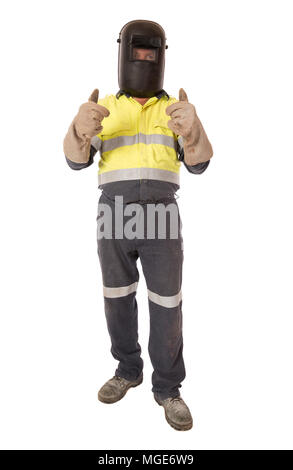 A welder wearing his full personal protection equipment, ppe Stock ...